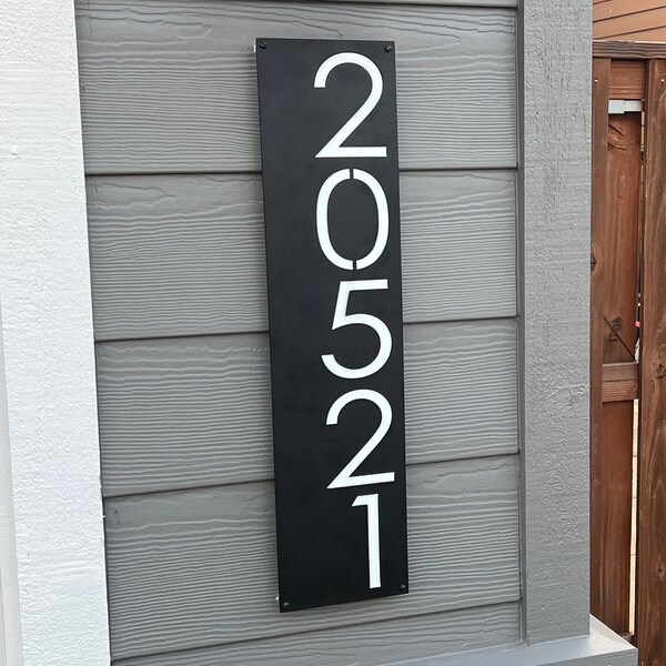 Modern Address Plaque Metal Address Sign Vertical Address Sign Modern ...