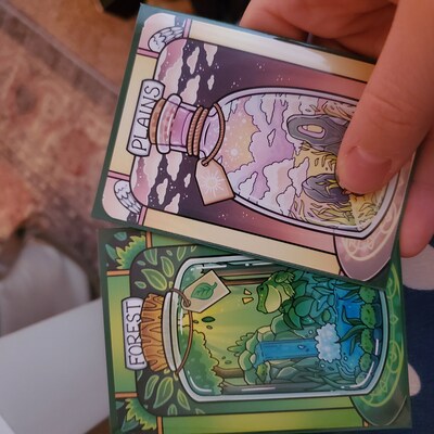 5 Cat and Dog Mountain Cards // Illustrated Basic Lands for Magic the ...