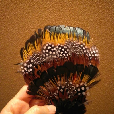 Navy Blue Hackle Feather Pad - Etsy