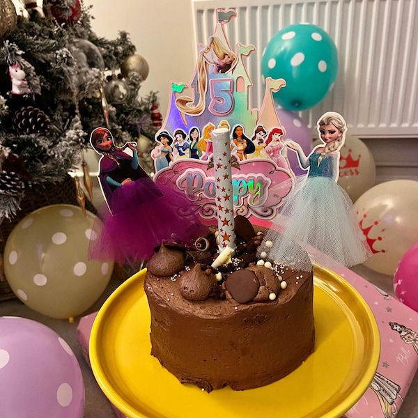 Frozen Cake Topper, Elsa Anna Cake Topper, Frozen Birthday Themed Cake ...