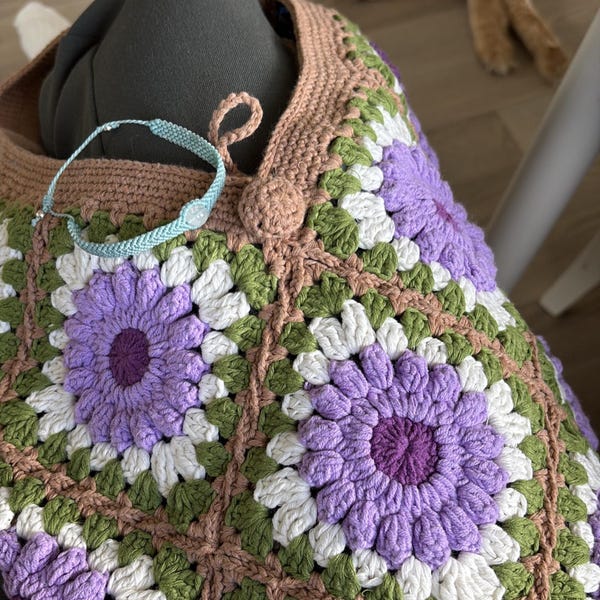 Crochet Granny Square Mini Wallet: Handmade Floral Coin Purse, Bulk ...