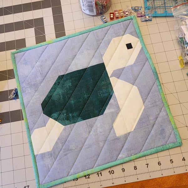 Turtle Quilt Block Pattern, Machine Pieced, Nautical Range, Instant PDF ...