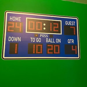 Football Scoreboard Wall Sticker Peel and Stick Sports Decor | Etsy