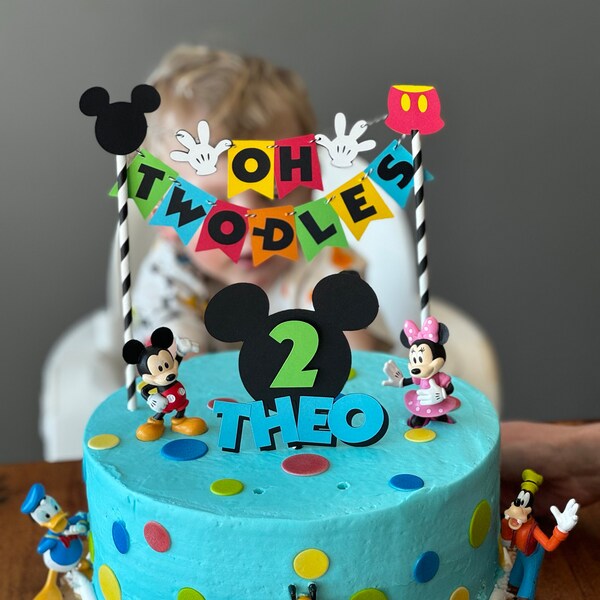 Mickey Mouse Clubhouse Birthday Cake Bunting Topper - Oh Two-dles Cake ...