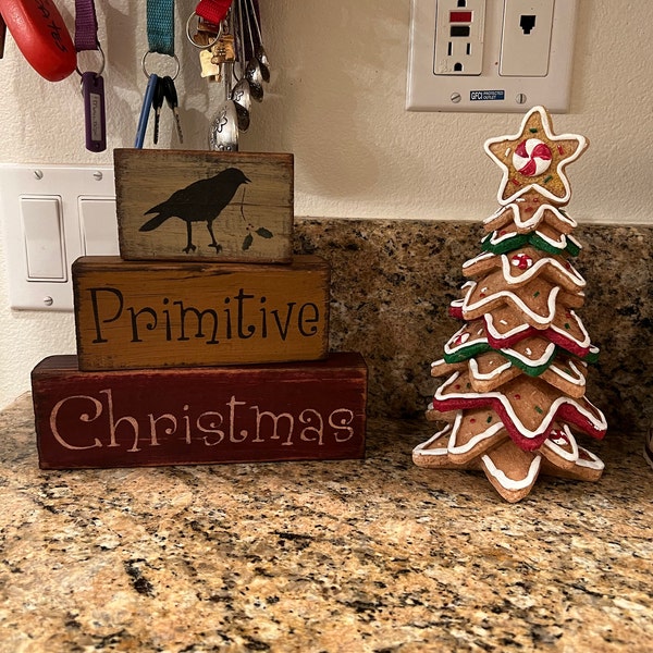 Primitive Christmas Primitive Block Sign - Etsy