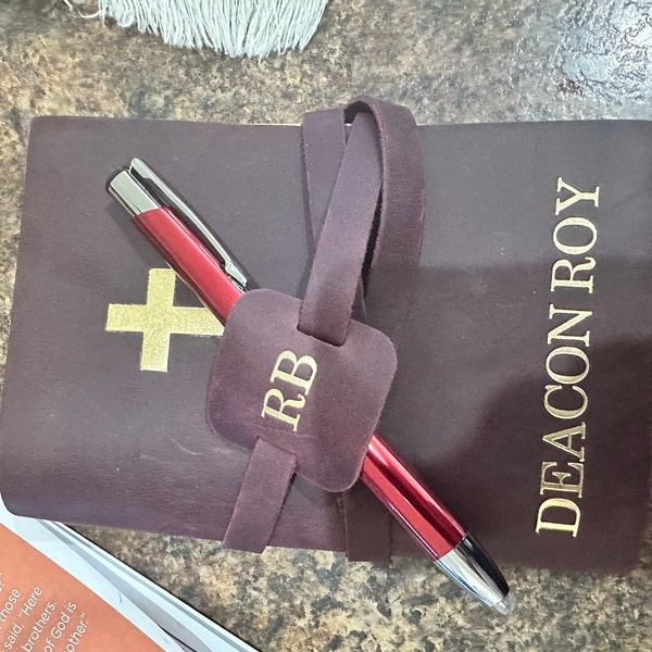 Refillable Notebook With Cross and Personalized Leather Cover, Gift for ...