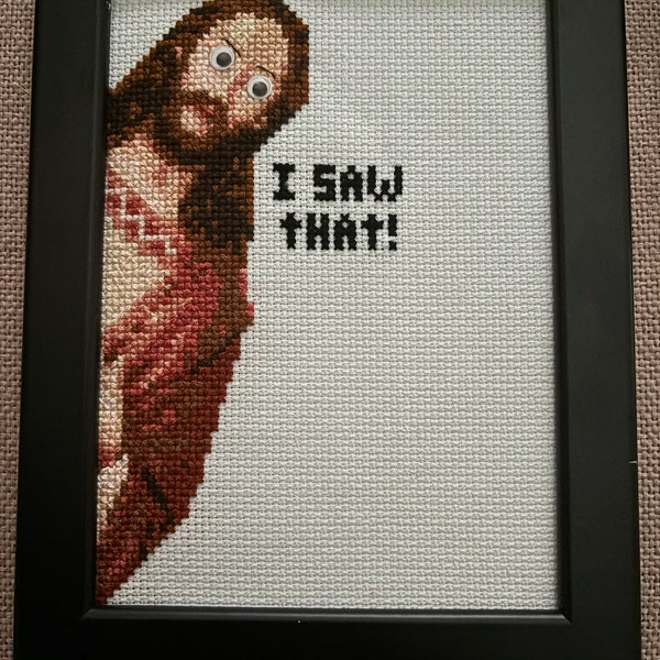 Peeking Jesus I Saw That Cross Stitch Pattern | Funny Christ Xstitch ...