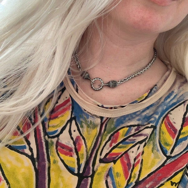 Companion Ravens Discreet Day Collar Polished Finish Viking Braid Chain ...