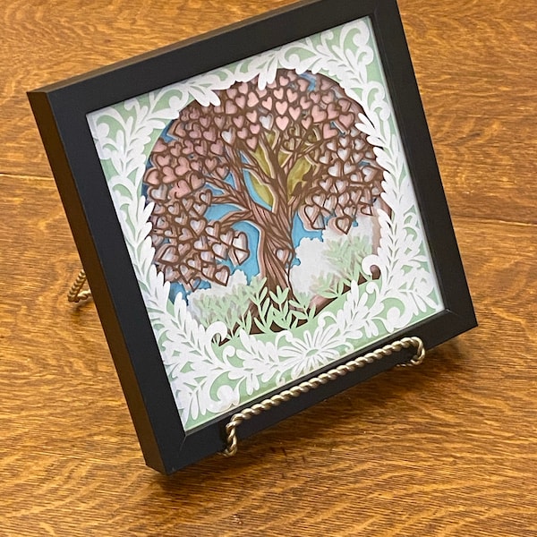 Heart Tree Papercut Shadowbox Template, 7 Layers 3D Paper Lightbox, Diy ...