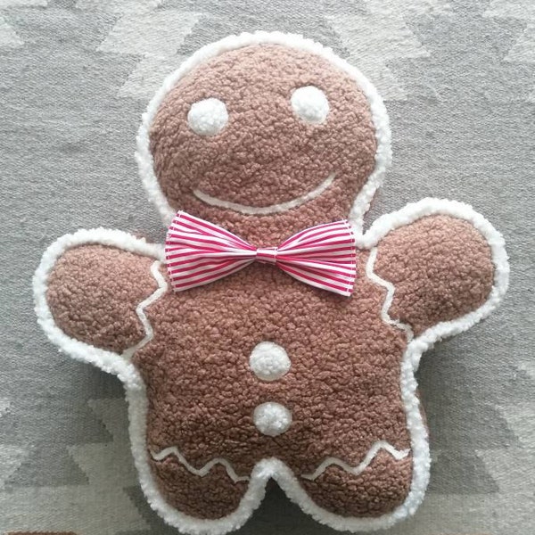Plush Gingerbread Man Pillow, Christmas Pillow, Gingerbread Man Decor ...