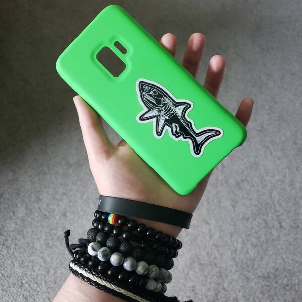 Holographic Skeleton Shark Sticker, Shark Sticker, Skeleton Sticker ...