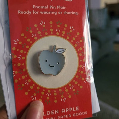 Golden Apple Pin Gold Apple Enamel Pin Gold Apple Lapel Pin Gift for ...