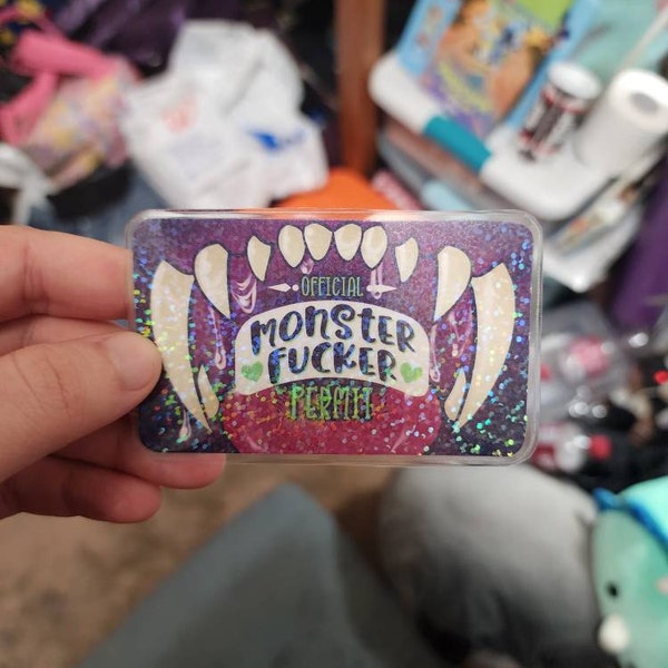 Monster Lover/ F**ker Permit Laminated Holographic - Etsy