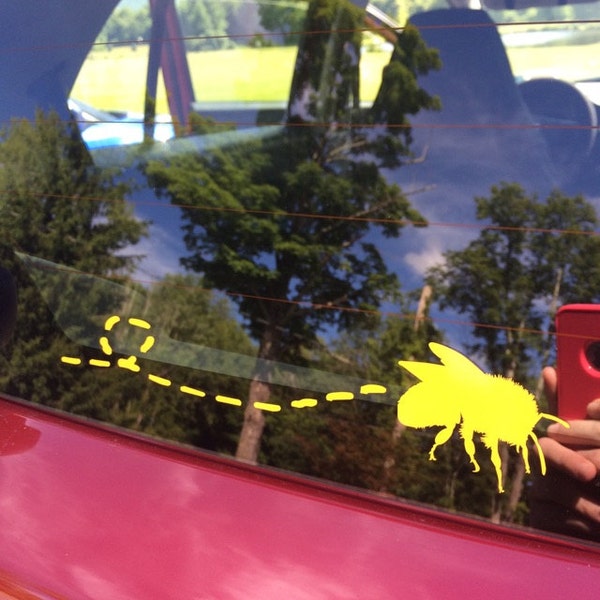 Bee Line Bee Car Window Decal - Honey Bee Car Window Decal - Car ...