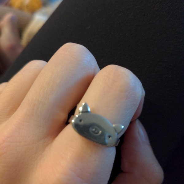 Sterling Silver Pig Ring - Silver Pig Head Ring - Etsy