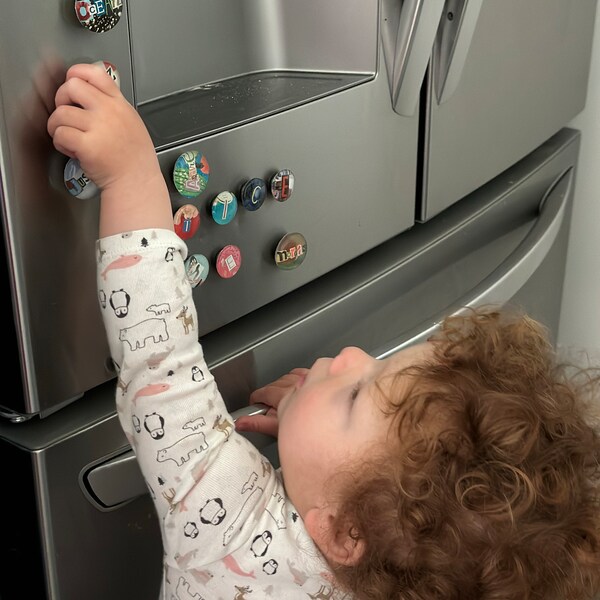 Marbled Paper Glass Magnets set of Four Super Strong Magnets Custom ...