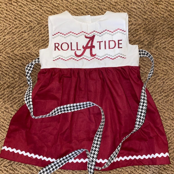 Custom Alabama "faux Smocked" Football Dress Handmade - Etsy