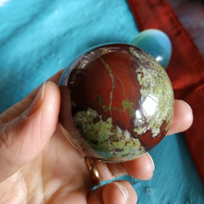 1pc 40mm Natural Dragon Blood Stone Quartz Sphere Crystal Ball,rock ...