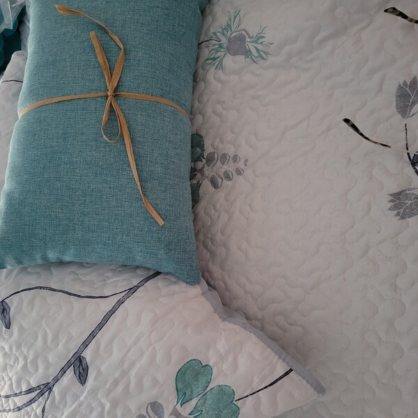 Aqua Blue Cosmo Linen Decorative Throw Pillow Cover / Pillow Case ...