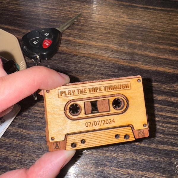 Handmade Wooden Cassette Tape Keychain | Laser Cut & Engraved ...