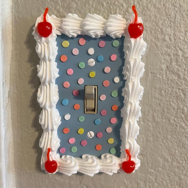 Cake Light Switch Cover/ Food Decor/ Faux Cake Home Decor/ Square Light ...