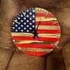 American Flag Clock,rustic USA Clock,patriotic Wall Clock,usa Flag ...