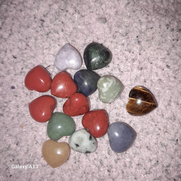 Mini Puffy Crystal Heart, Quartz Crystal Heart Gemstone Carving ...