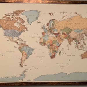 Accurate World Map Poster Large Wall Travel Map Print Detailed ...