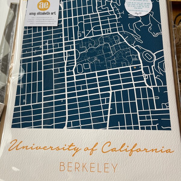 Personalized University Map, Custom Map, College Campus, Dorm Decor ...