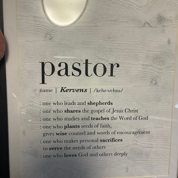 Pastor Gift Ideas, Pastor Definition Print, FRAMED Decor, Preacher Gift ...