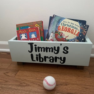 Personalized Children's Library Box, Baby Book Box, Book Storage ...