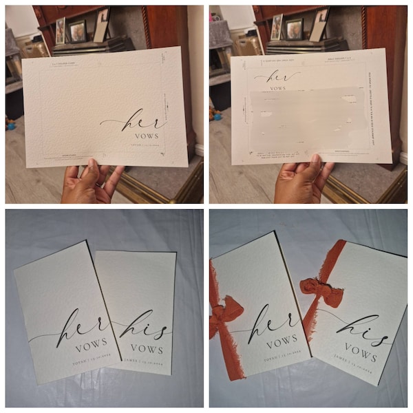 Printable His and Her Vow Books, Bride and Groom Wedding Day Card ...