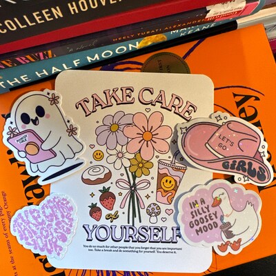 Bookish Girlie Ghost Sticker Cute Bookish Bookworm Ghost Sticker for ...