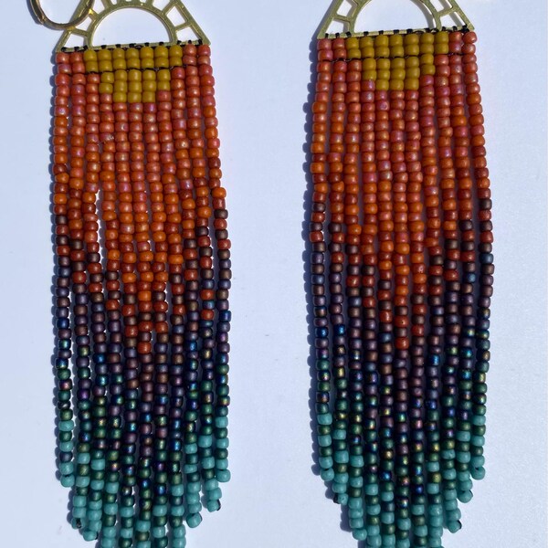 Seed Bead Earring Kit, MIDNIGHT WATERS Lotus Picot Beaded Moon Earring ...
