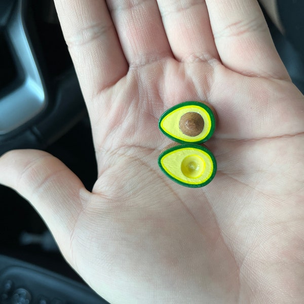 Pair of Teardrop Avocado Wood Ear Plugs, Vegan Avocado Gauges 16mm 18mm ...