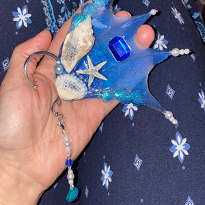 Blue Mermaid Earring Sea Shell Fairy Ears Elven Ears Earcuffs Cosplay ...