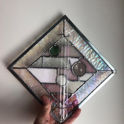 Stained Glass Triangle Eye Geometric Pattern Modern Stained - Etsy