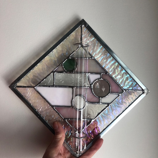 Square Stained Glass Geometric Pattern, Modern Stained Glass Design ...