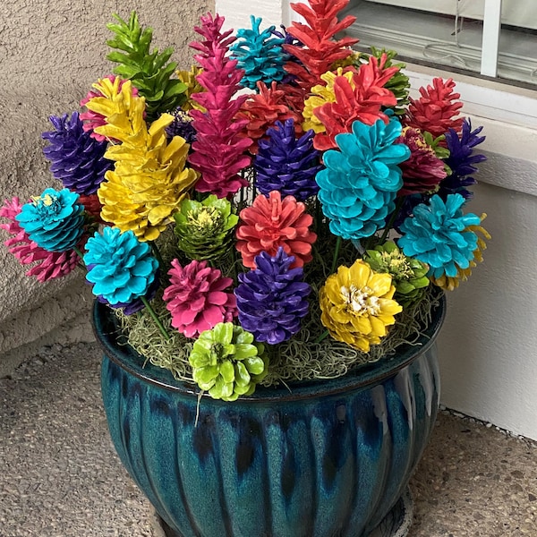Fall is in the Air/one Dozen Pinecone Flowers/ Hand Made Pine Cone ...