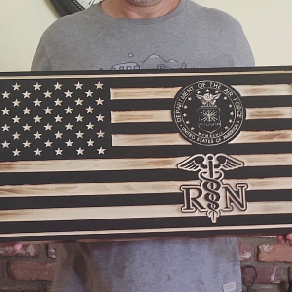 Rustic Wooden American Registered Nurse - RN Flag - Etsy