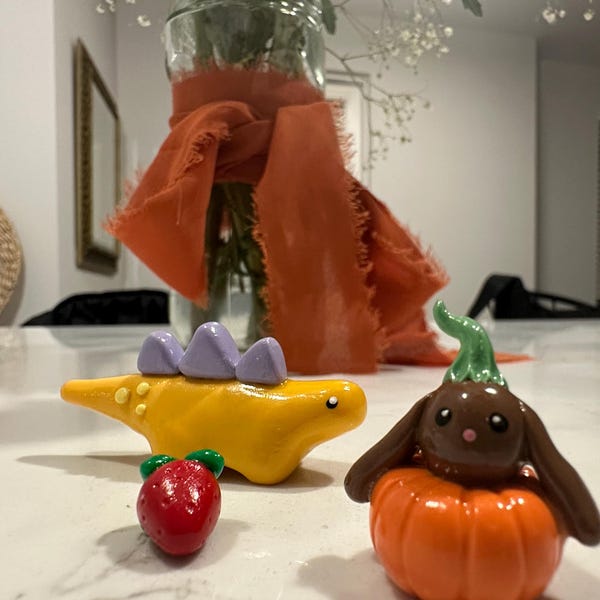 Tiny Colorful Cute Polymer Clay Dinosaur Desk Friend Figurine - Etsy