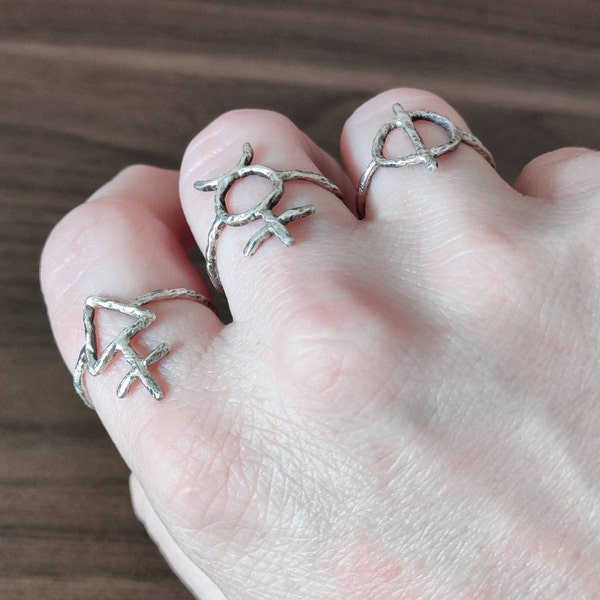 SALT Symbol - SALT Ring Sterling Silver Alchemy Occultism Occult ...
