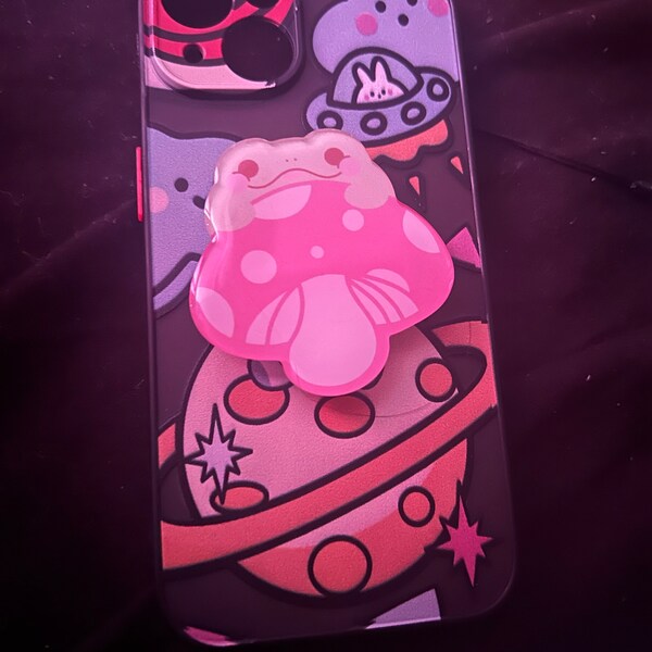 Froggo Mushroom Phone Grip-cute Phone Holder- Frog Art-cute Kawaii ...