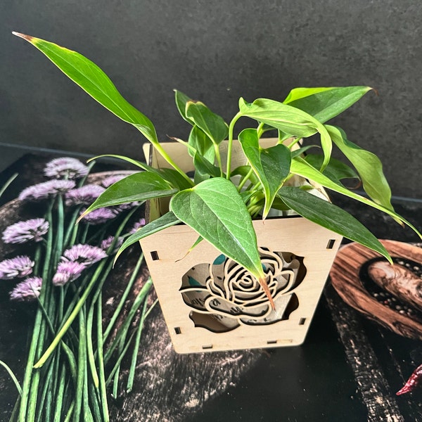 Rose Box Laser Cut Gift Box Envelope Home Décor Decorative Wedding Card ...