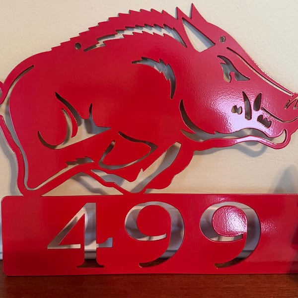 Metal Licensed Razorback Metal Flag W/address Number - Etsy