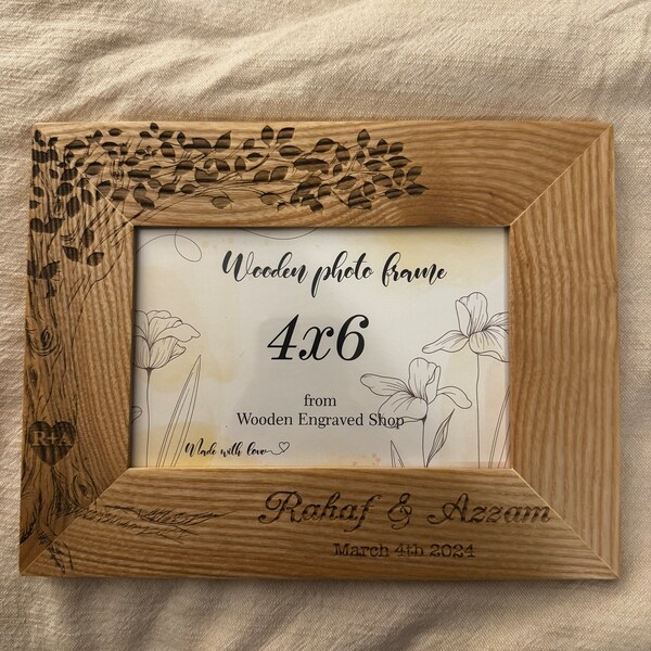 Wedding Photo Frame, Engraved Photo Frame, Custom Wedding Gift ...