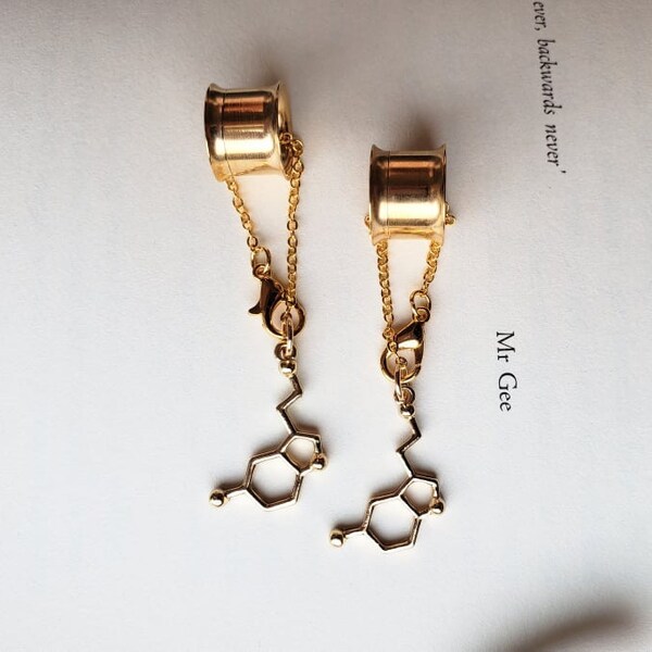 10 Pcs. Gold Plated Chemistry Science Molecule Serotonin Charms ...