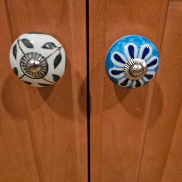Unique Style Hand Painted Ceramic Knobs / Drawer Pulls/ Furniture. Door ...