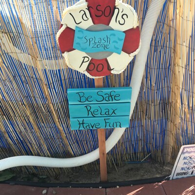 Splash Zone Pool Yard Sign - Etsy