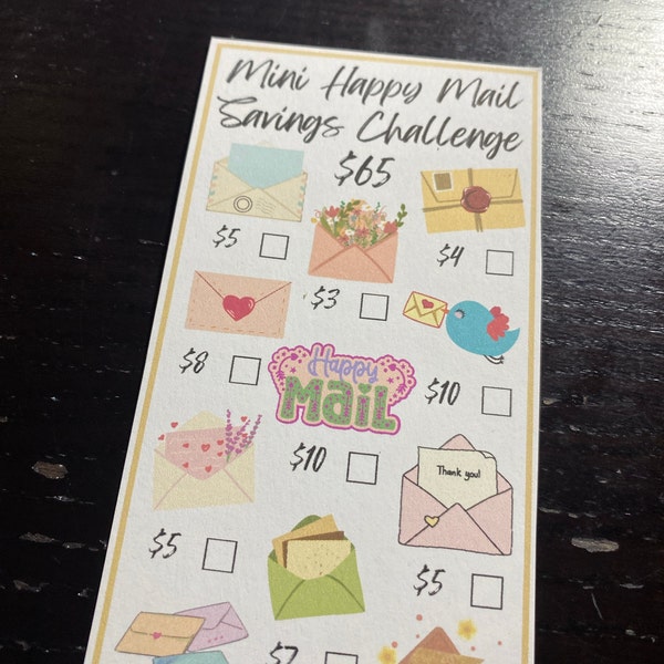 Mini Happy Mail Savings Challenge | for A6 Envelopes | Cash Envelopes ...